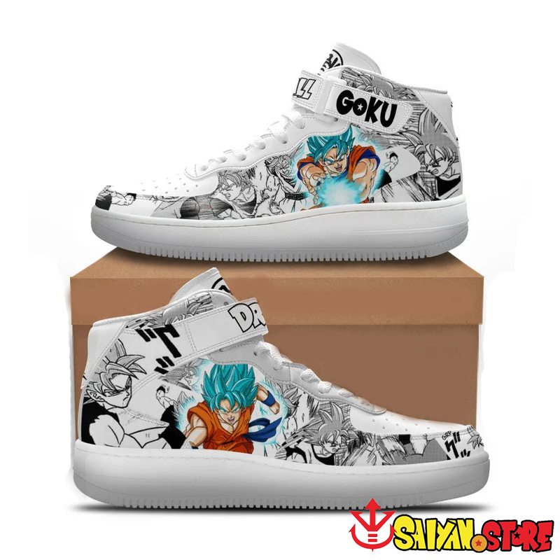 Goku Super Saiyan Blue High Top Air Force Shoes Dragon Ball Shoes ...